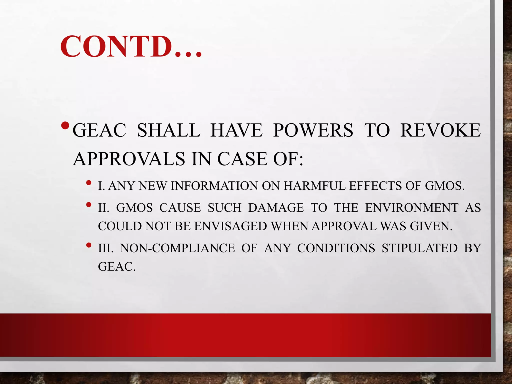 Genetic Technologies: Environment Protection Act (Law and Technology) | PPT