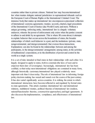 Law and international relations | PDF