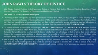Theories of Justice (John Rawls and Amartya Sen) | PPT
