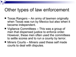 Law And Order In The West | PPT