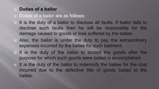 Rights and duties of bailor | PPTX | Law