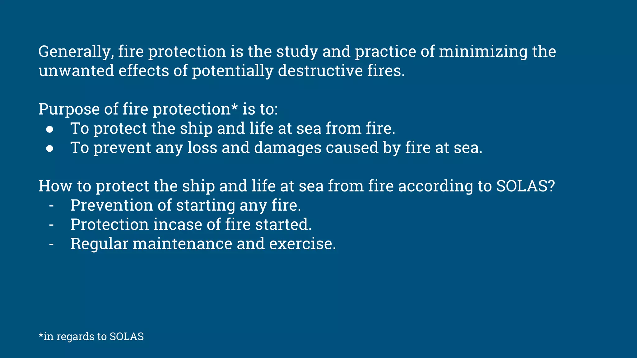 SOLAS - Chapter II-2 - Construction - Fire protection, fire detection ...