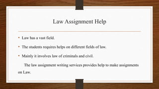 Law assignment help | PPTX