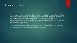 Liquidator | PPTX | Bankruptcy | Business Banking & Finance