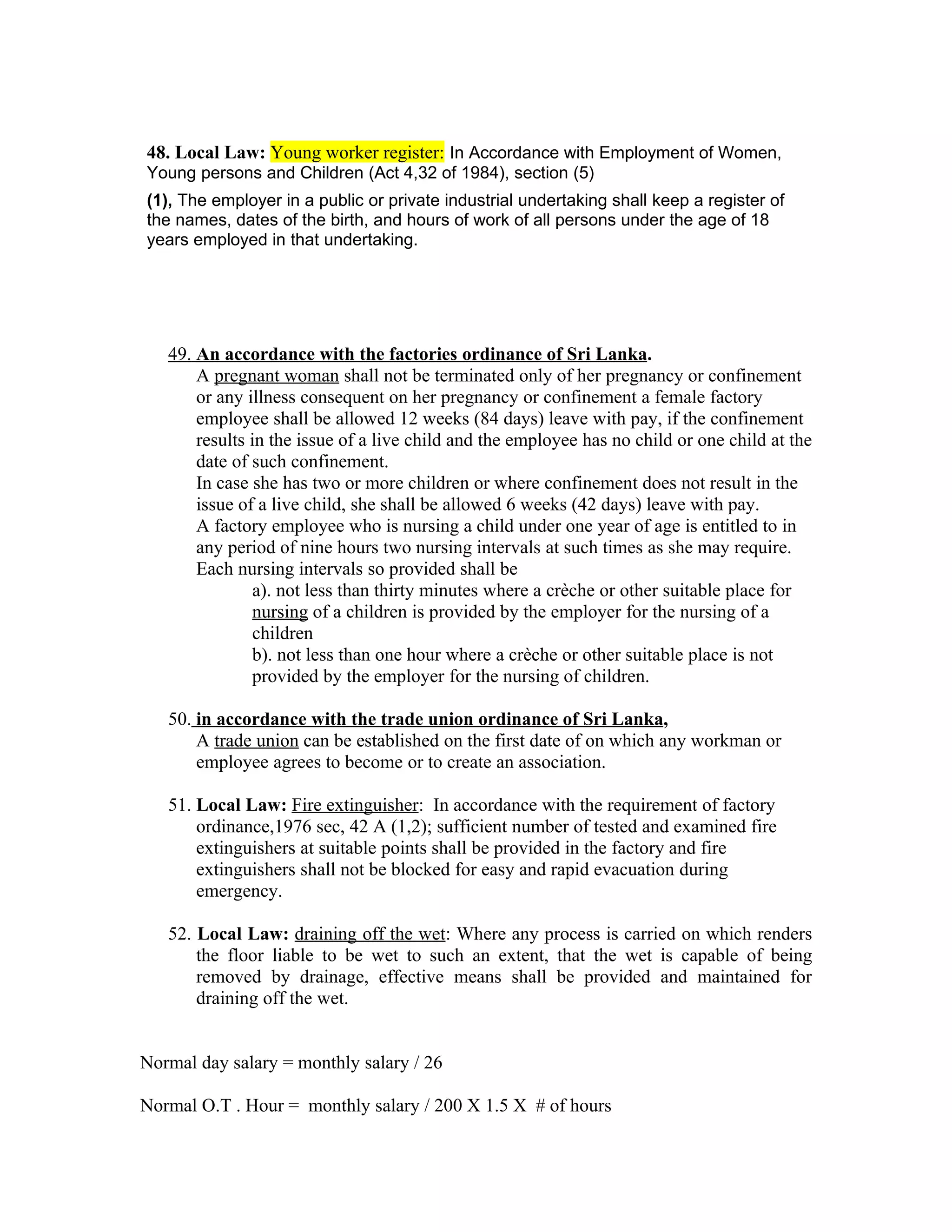 Law codes , labor standard and factory ordinance | DOC