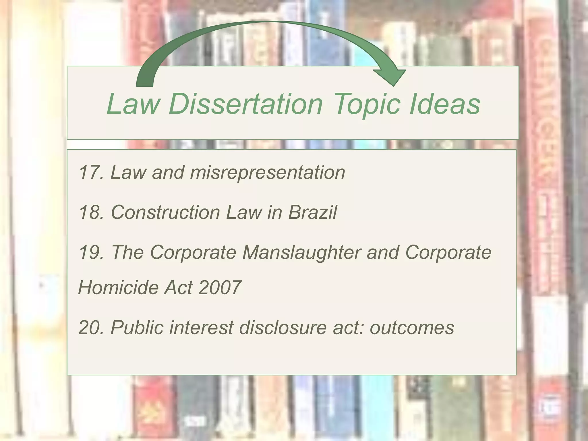 Law dissertation topics ideas | PPT