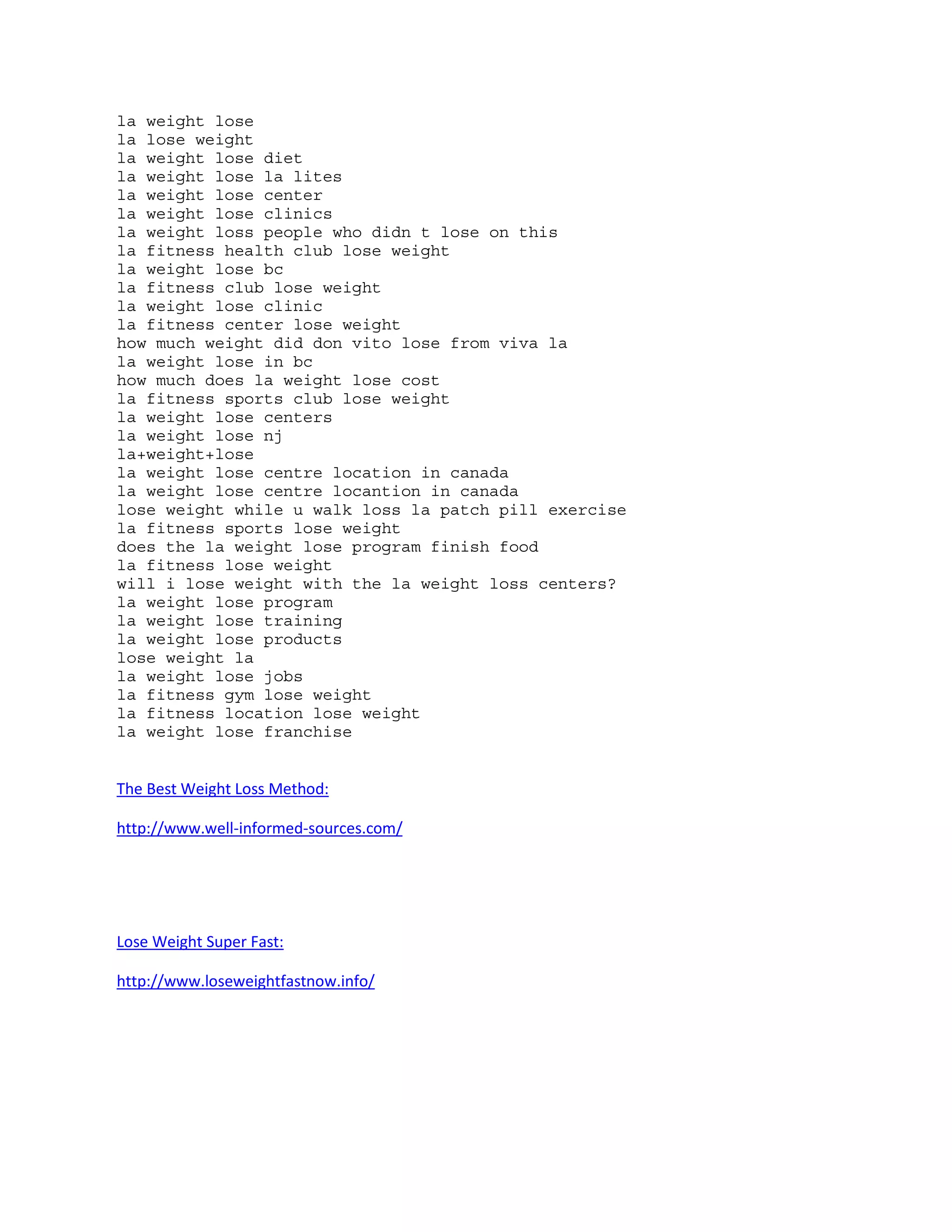 La Weight Lose | PDF | Weight Loss | Healthy Living