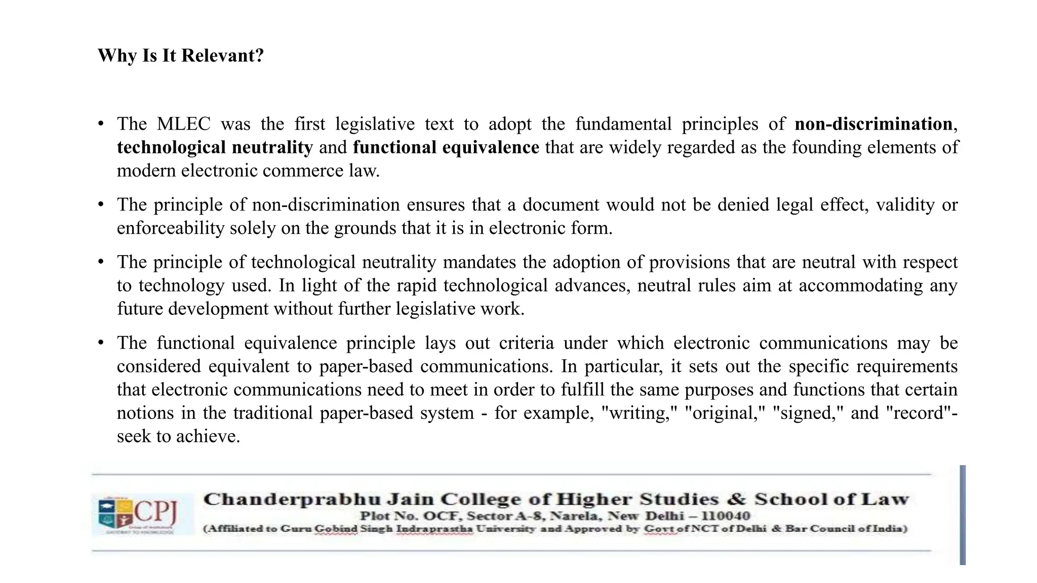 Law & Emerging Technology - The Model Law on E-Commerce (Unit 2).pptx