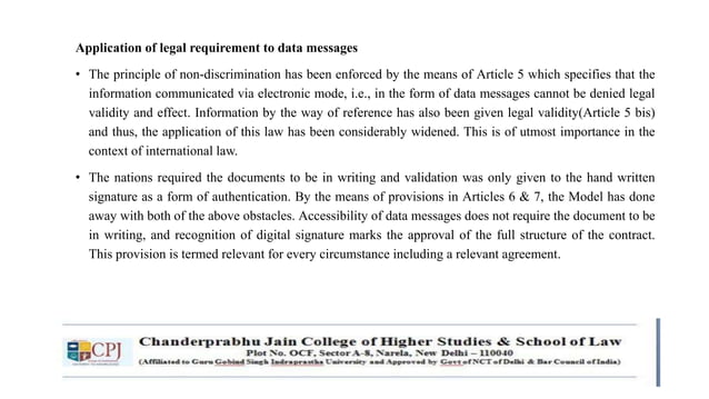 Law & Emerging Technology - The Model Law on E-Commerce (Unit 2).pptx