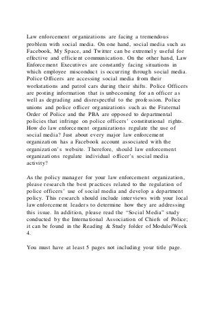 Law Enforcement Organizations are facing a tremendous problem with s | PDF