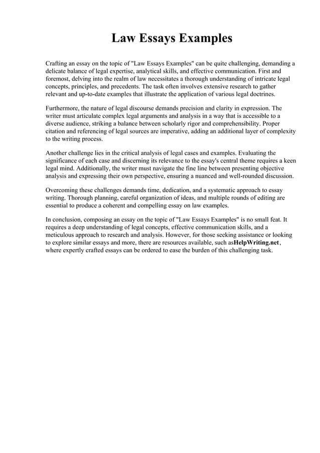 Law Essays Examples.pdf | Legal Services Industry | Industries