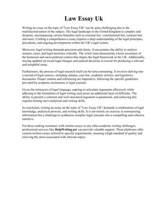 Law Essay Uk | PDF