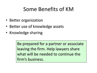 Law Firm Knowledge Management, An Introduction | PPTX