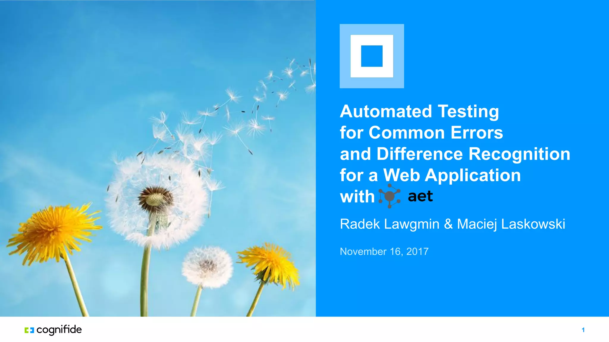 [TestWarez 2017] Automated Testing for Common Errors and Difference ...