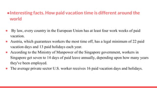 Concepts and types of vacations | PPTX