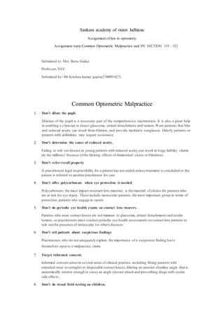 Law in optometry | DOCX
