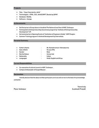 LawkushPrasad | PDF | Web Development | Internet