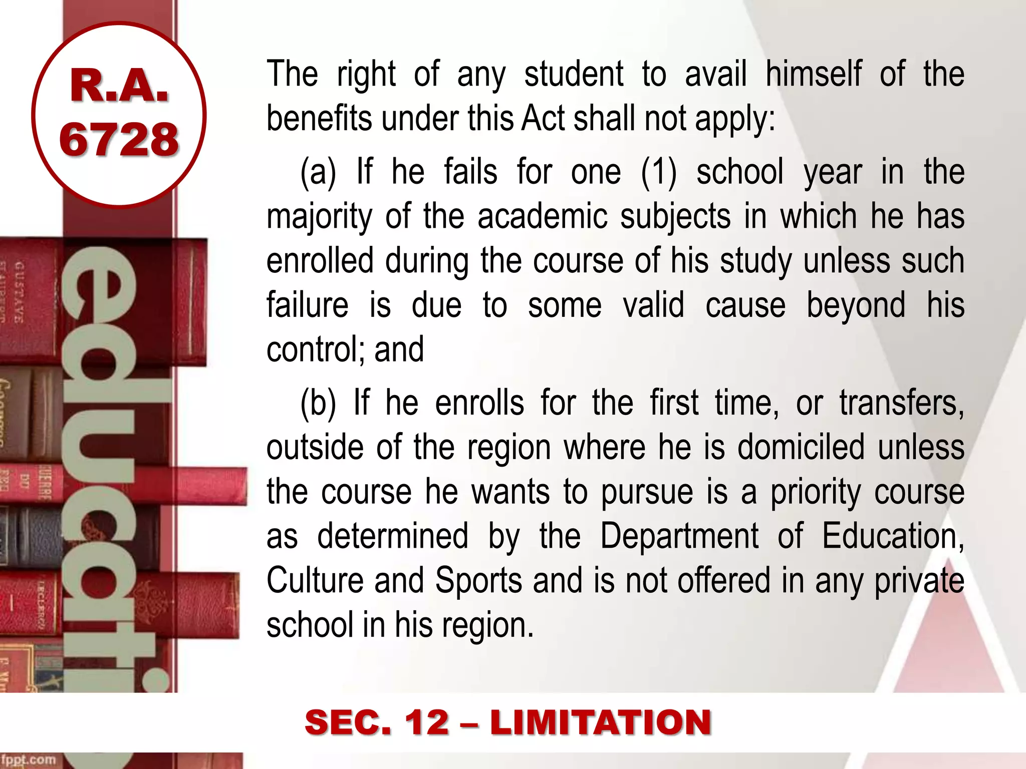 Levie M. Discaya - Comparative Analysis of R.A. 6728 and R.A.8545 | PPTX