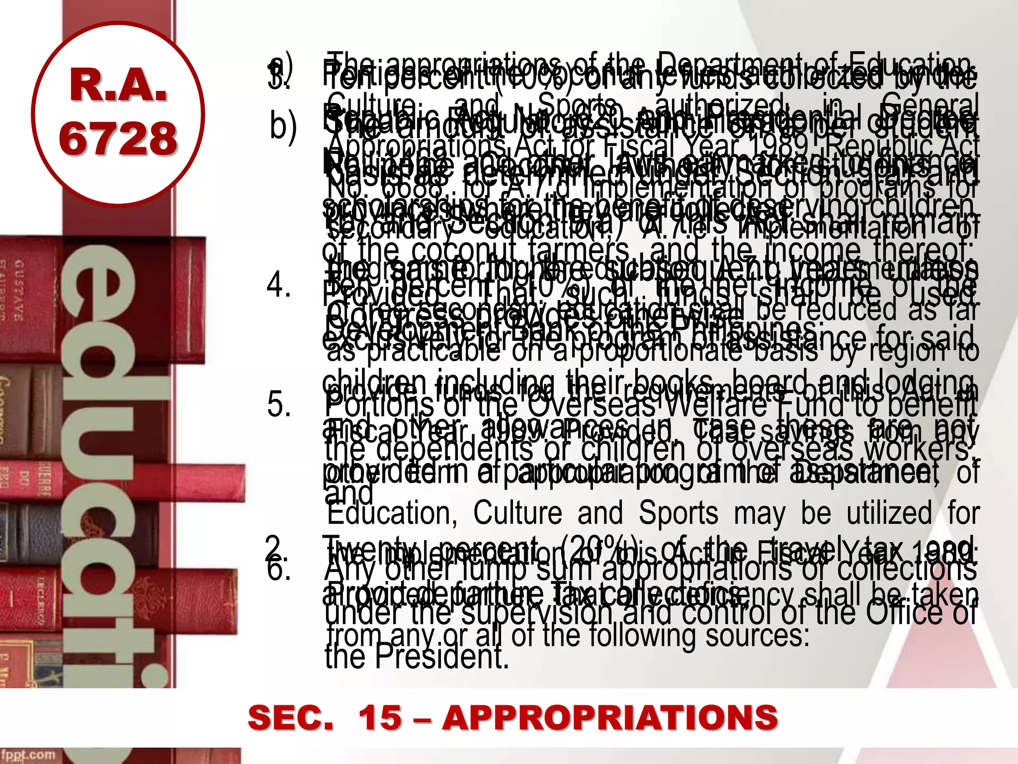 Levie M. Discaya - Comparative Analysis of R.A. 6728 and R.A.8545 | PPTX