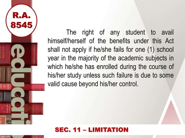Levie M. Discaya - Comparative Analysis of R.A. 6728 and R.A.8545 | PPTX | Student Financial Aid ...