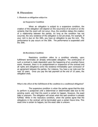 Law On Obligations and Contracts (midterm exam) | DOCX