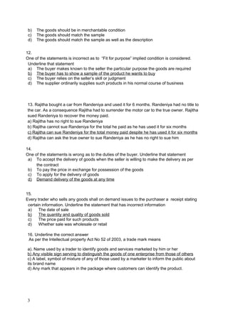 Law model paper with answers | DOC