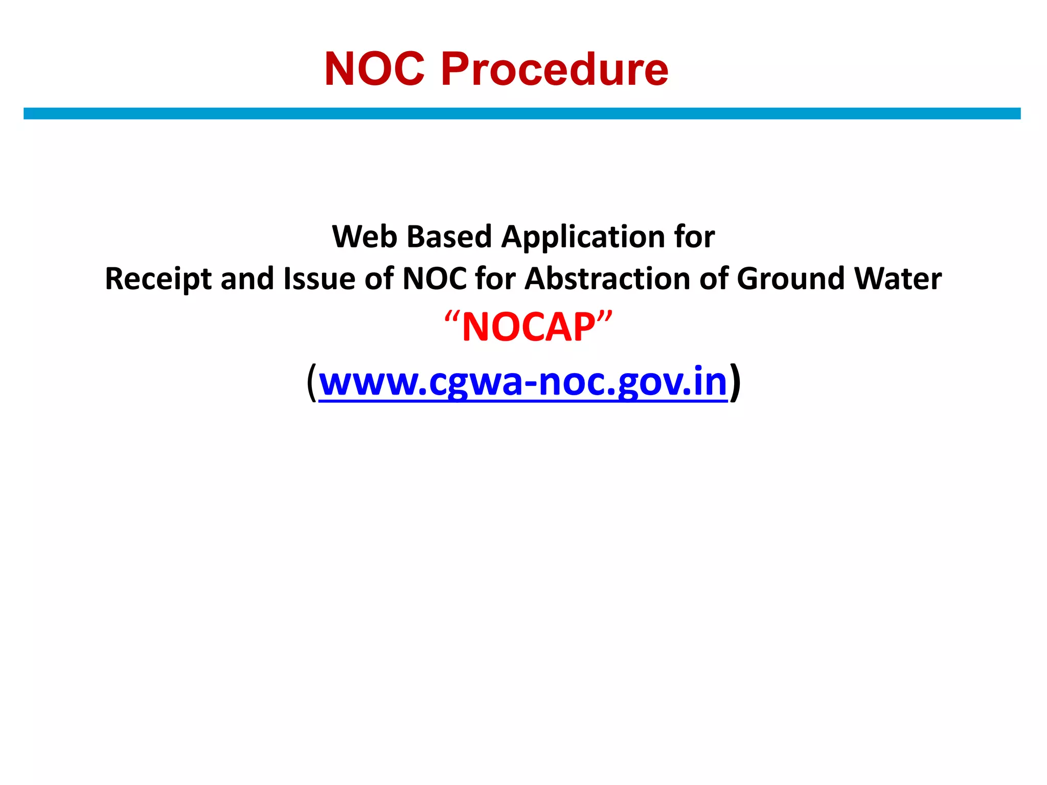 Law / NOC on Ground Water Utilization | PPT