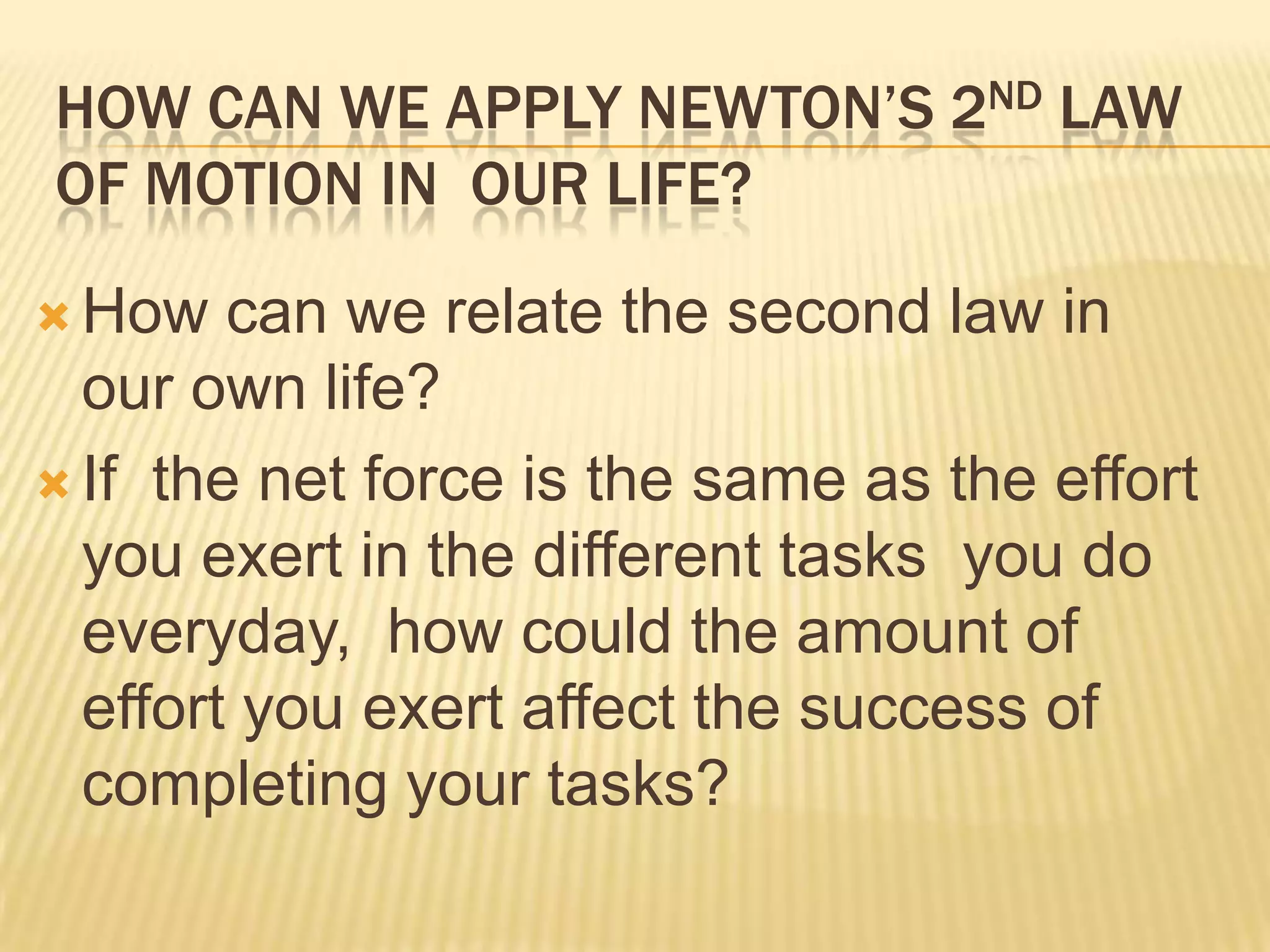 Law of acceleration | PPTX