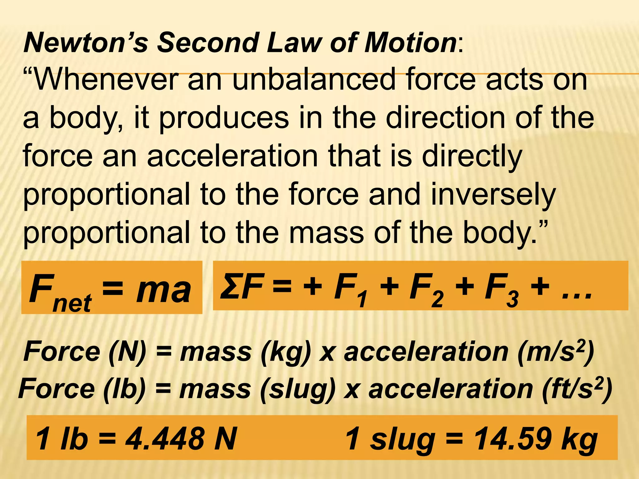 Law of acceleration | PPTX