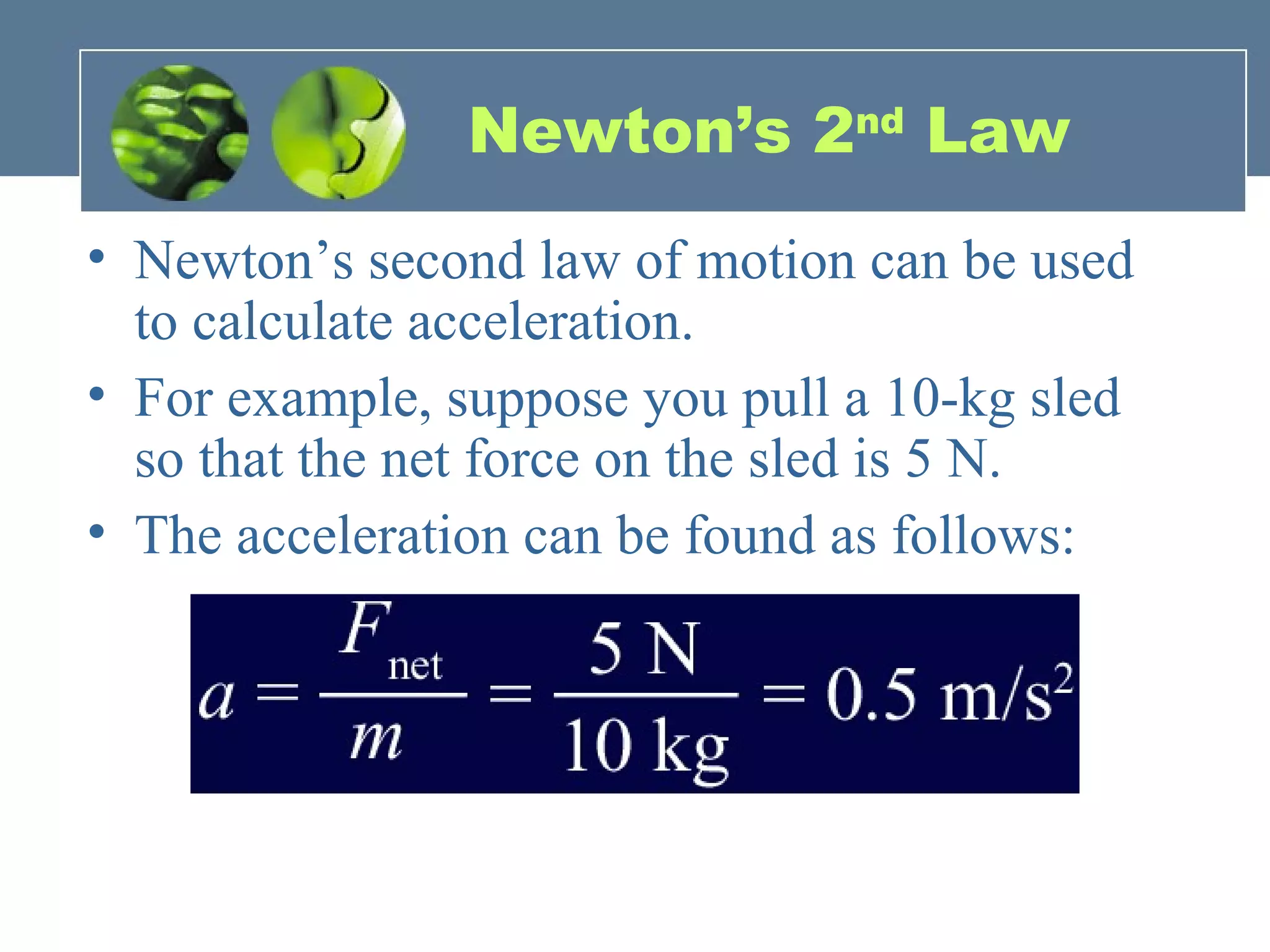 Law of acceleration | PPT