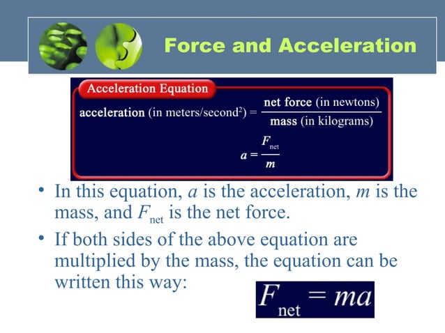 Law of acceleration | PPT | Physics | Science