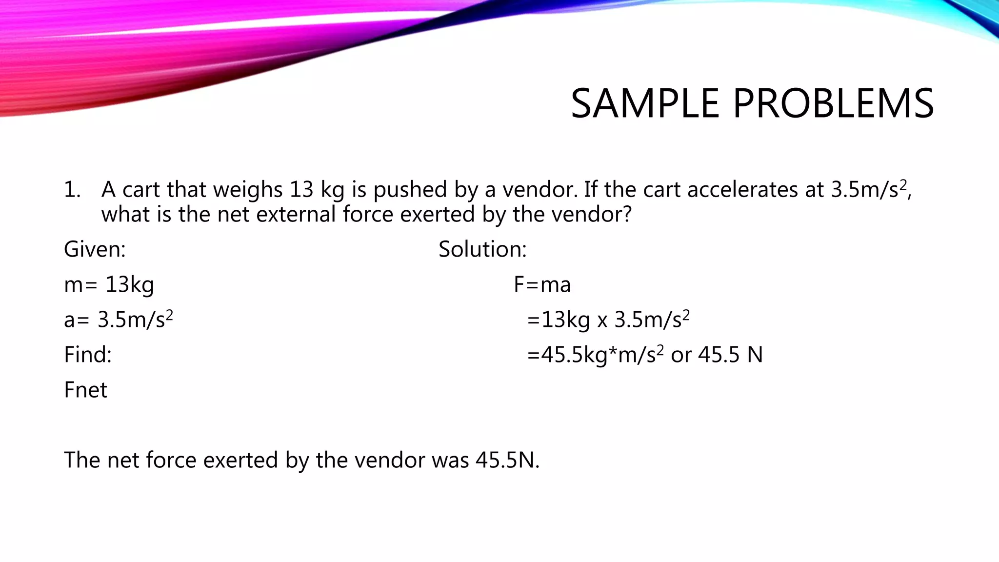 Law of acceleration | PPTX