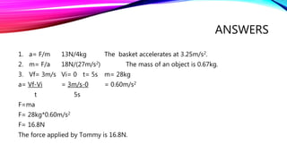 Law of acceleration | PPTX