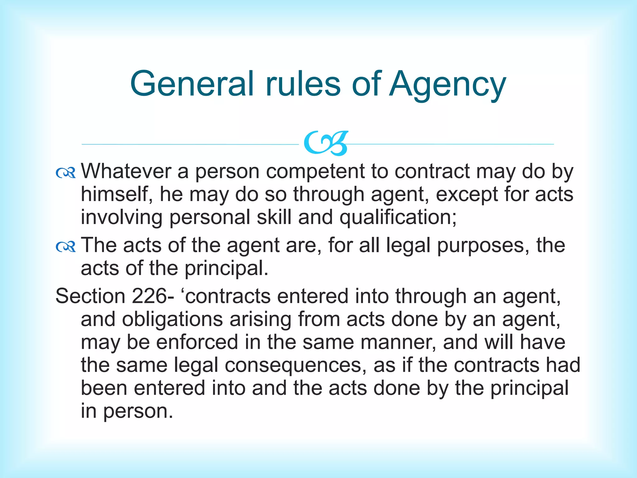 Law of agency | PPTX