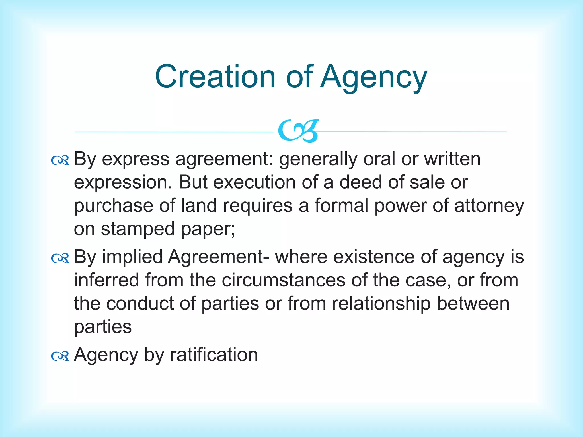 Law of agency | PPTX