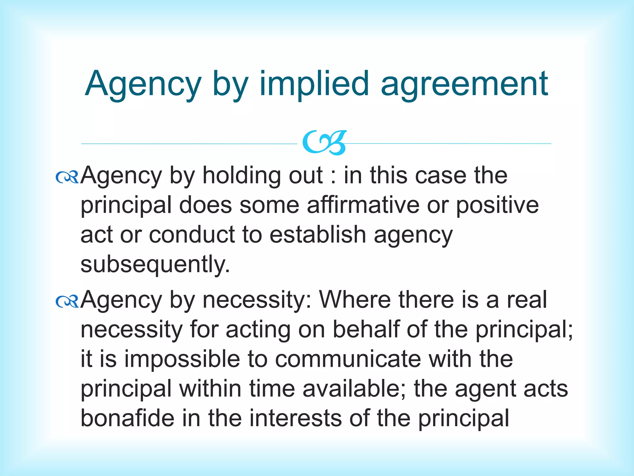 Law Of Agency PPTX Law Of Agency PPTX