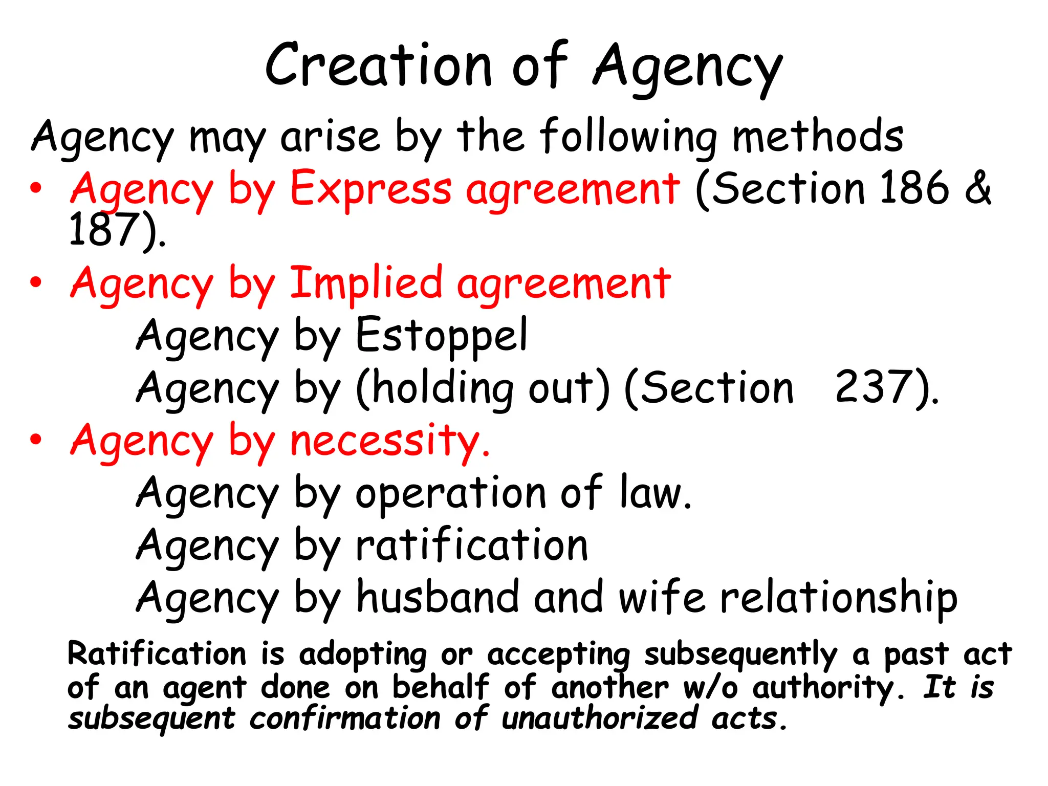 Law of Agency All topics covered icluding sections | PPT