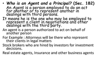 Law of Agency All topics covered icluding sections | PPT
