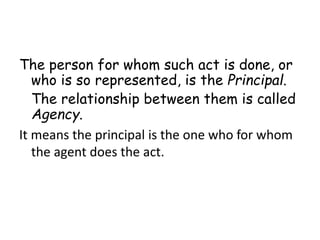 Law of Agency All topics covered icluding sections | PPT