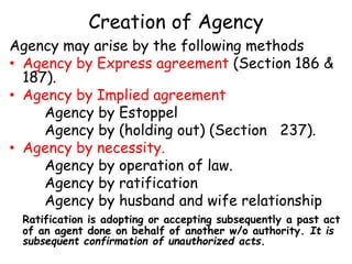 Law of Agency All topics covered icluding sections | PPT