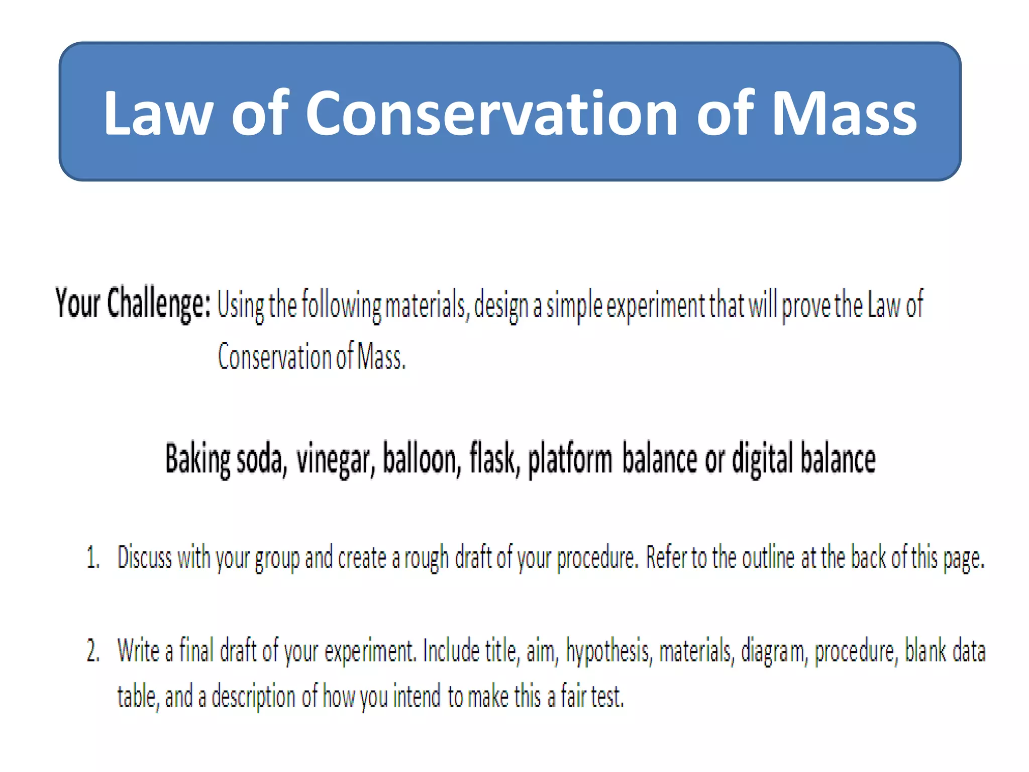 Law of conservation of mass | PPTX