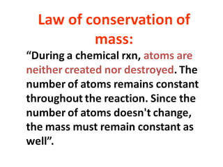 Law of conservation of mass | PPT