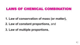 law of conservation of mass/law of chemical combinations | PPTX