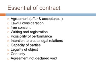 Law of contract | PPTX