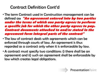 Law of Contract- Civil Engineering contracts pdf | PPT