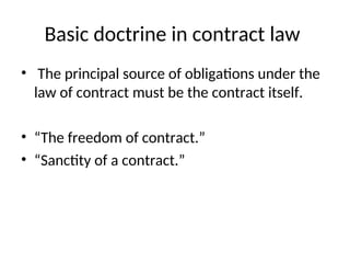 Fundamental principles of law of contract | PPT