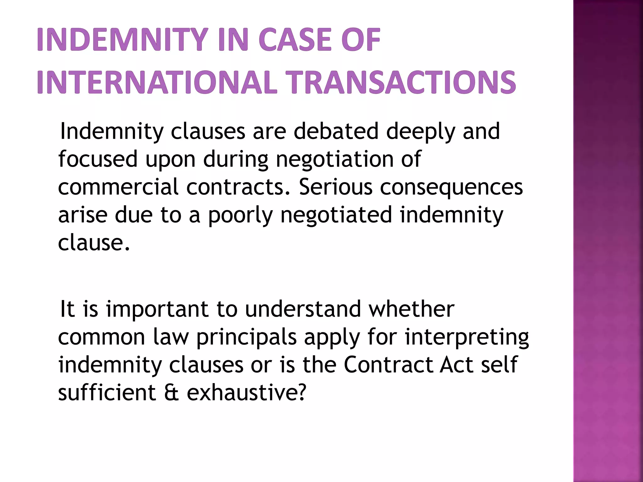 Contract of Indemnity | PPTX