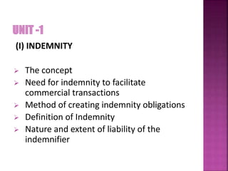 Contract of Indemnity | PPTX