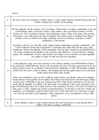 EXAMPLE Q & A Law of contract 2 | DOCX
