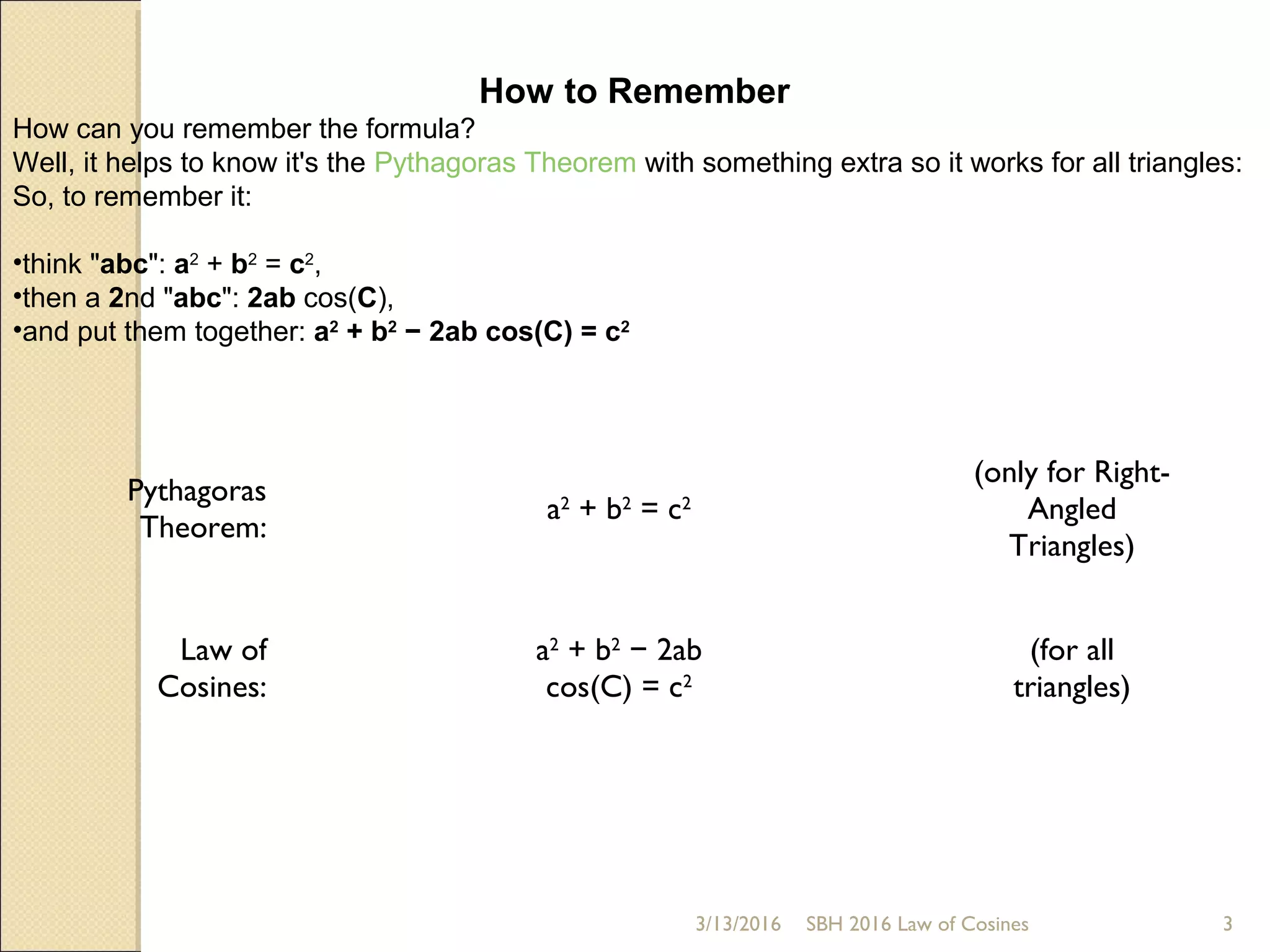 Law of Cosines | PPT